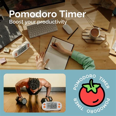 Kadams Pomodoro Productivity Timer Interval Countdown Timer With Magnets And Flip Stand Blue