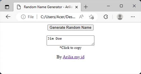 Cara Membuat Name Generator Random FirstName And Lastname Menggunakan Javascript HTML