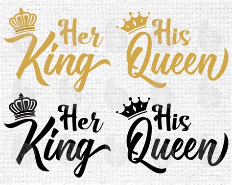 Her King Svg His Queen Svg King And Queen Svg Couple