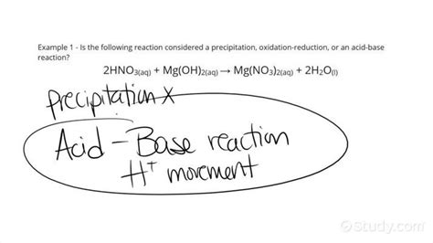 Distinguishing Between Precipitation Oxidation Reduction Acid Base