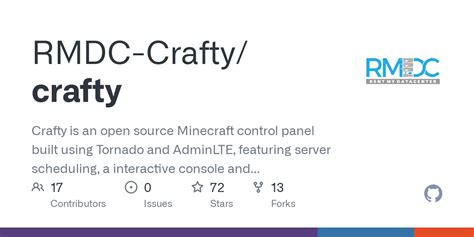 Github Rmdc Crafty Crafty Crafty Is An Open Source Minecraft Control Panel Built Using