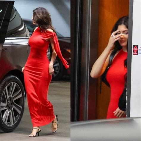 Midriff Baring Kylie Jenner Pairs Pinstripes With Gym Wear In Miami