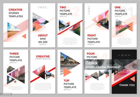 창조적 인 소셜 네트워크 이야기 디자인 수직 배너 또는 삼각형 및 흰색 바탕에 삼각형 모양의 전단지 템플릿 전단지 전단지 브로셔