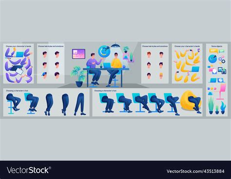 Stylized Character Programmer Communicates Vector Image