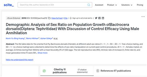 Demographic Analysis Of Sex Ratio On Population Growth Of Bactrocera