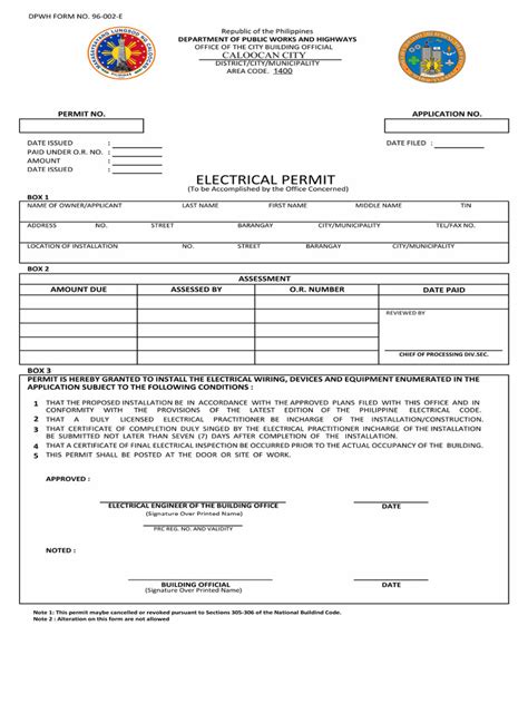Electrical Permit Pdf
