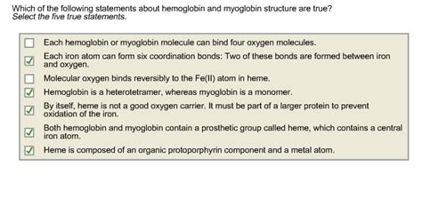 Which Of The Following Statements About Hemoglobin