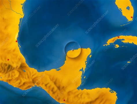 Artwork Showing Chicxulub Impact Crater Yucatan Stock Image E670