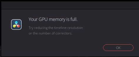 Code 999 Error Gpu Memory Full Rdavinciresolve