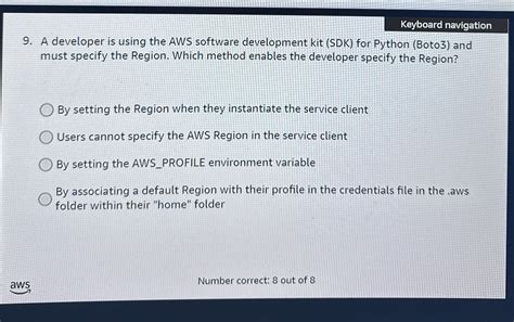 Solved Keyboard Navigation A Developer Is Using The AWS Chegg Com