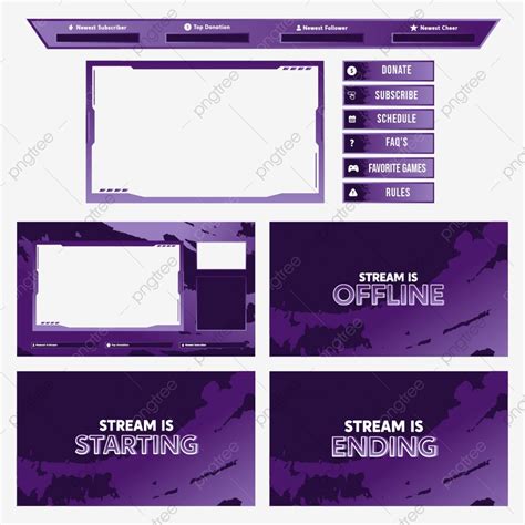 Twitch Overlay Purple Color Template Design Purple Twitch Overlay