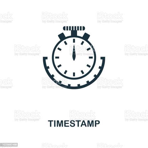 타임 스탬프 아이콘입니다 암호화 통화 아이콘 컬렉션에서 흑백 스타일 디자인입니다 Ui입니다 픽셀 완벽 한 간단한 그림 타임 스탬프 아이콘입니다 웹 디자인 애플 리 케이 션
