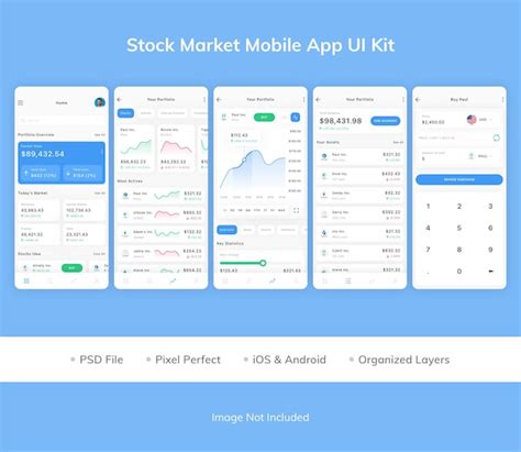Premium Psd Stock Market Mobile App Ui Kit