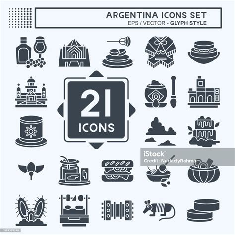 아이콘 세트 아르헨티나 휴일 기호와 관련이 있습니다 글리프 스타일 심플한 디자인 편집 가능 간단한 그림 3차원 형태에 대한 스톡 벡터 아트 및 기타 이미지 Istock