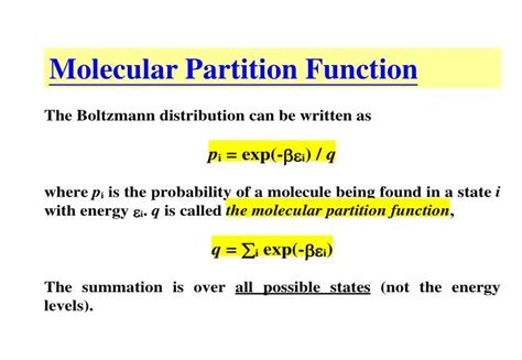 Ppt Molecular Partition Function Powerpoint Presentation Free