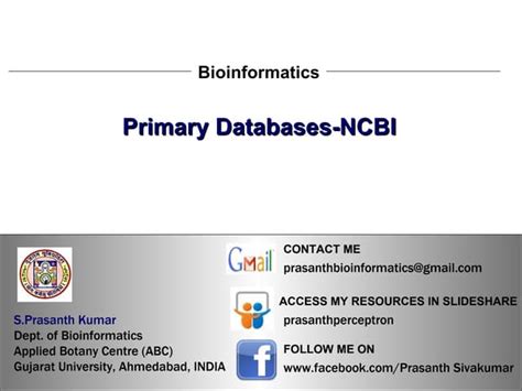 Primary Databases Ncbi Ppt