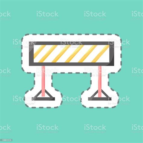 스티커 라인 컷 배리어 교육 기호에 적합합니다 편집 가능한 간단한 디자인 디자인 템플릿 벡터 간단한 그림 건설 산업에 대한 스톡