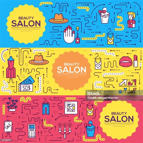 얇은 라인 뷰티 살롱 구색 벡터 브로셔 카드 설정합니다 Flyear 잡지 포스터 책 표지 배너의 미용 템플릿 개요 설비 초대 개념 0명에 대한 스톡 벡터 아트 및 기타