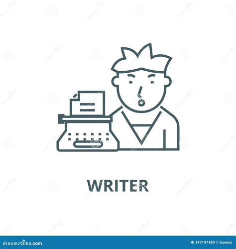 Writer Vector Line Icon Linear Concept Outline Sign Symbol Stock Vector Illustration Of