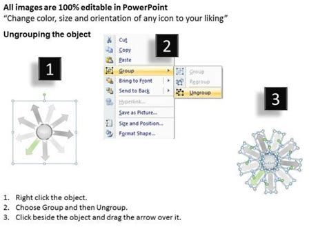 Flow Illustrate Steps In Process Circular Layout Network PowerPoint Slides