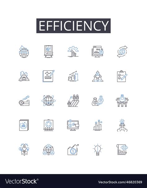 Efficiency Line Icons Collection Speediness Vector Image