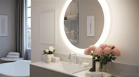 Premium Photo Frameless Mirror With A Lighttoned Border For A S Ai