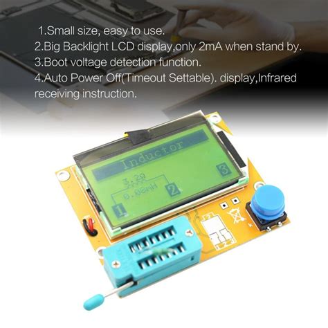 LCR T LCD Digital Transistor Tester Meter Backlight Diode Triode Capacitance ESR Meter For