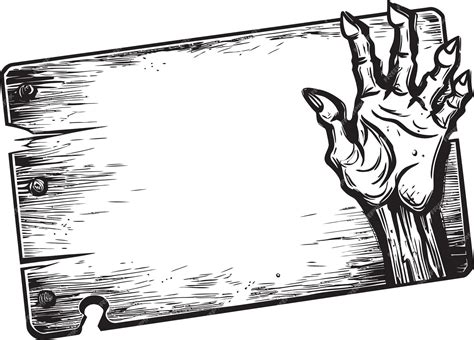 Premium Vector Decomposing Directive Zombie Hand Signboard Logo