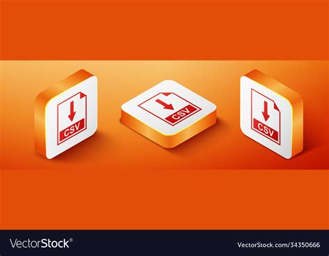 Isometric Csv File Document Icon Download Vector Image