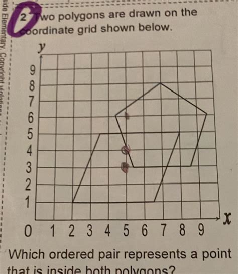 solved 2 wo polygons are drawn on the coordinate grid shown below x