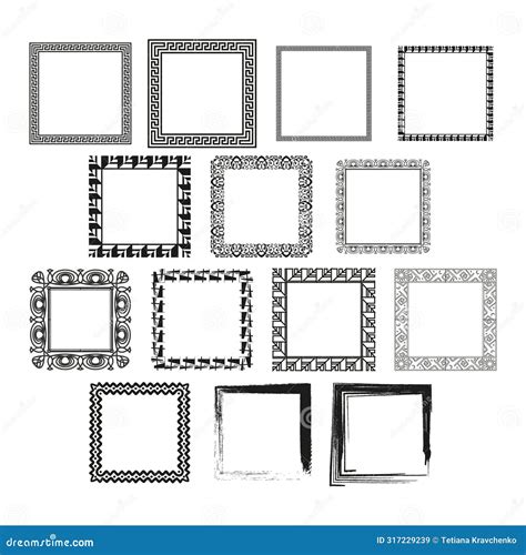 Assorted Decorative Frames Vector Set Collection Of Various Border