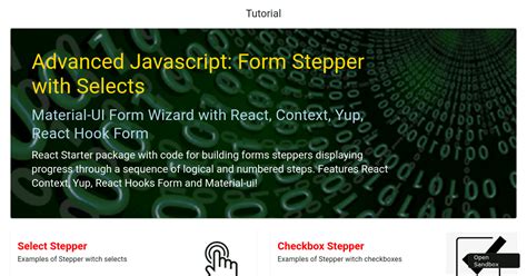 Form Stepper Select Codesandbox
