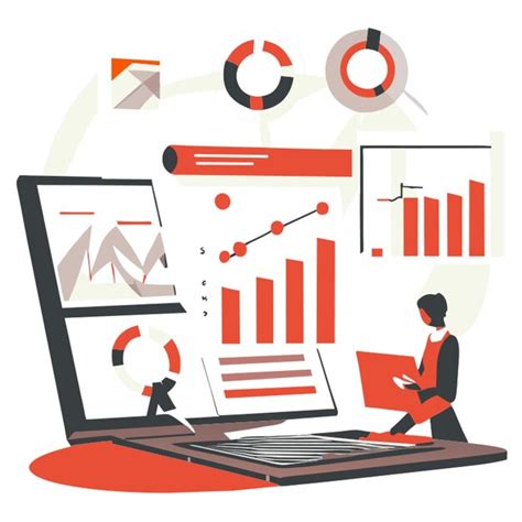 Analyzing Numerical Data Vector Illustration Flat 2 Premium Ai