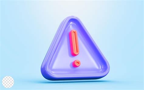 Premium Psd Exclamation Sign 3d Render Concept For Alert Warning Danger Attention Traffic Signal