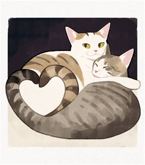 перерисовка арт коты сердечко Gentlecat смешные картинки и другие приколы комиксы