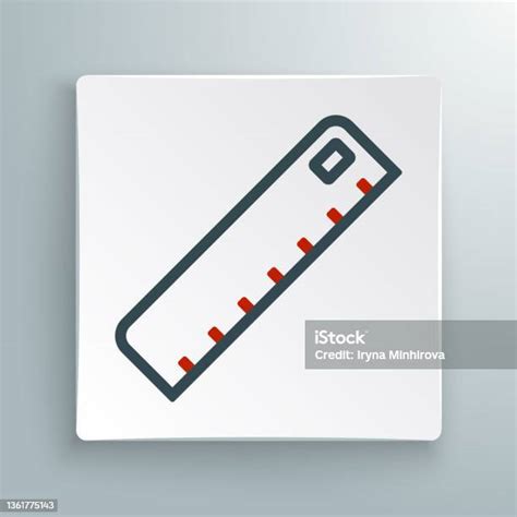 흰색 배경에서 격리된 선 눈금자 아이콘입니다 스트레이트 엣지 기호입니다 다채로운 개요 개념 벡터 0명에 대한 스톡 벡터 아트 및