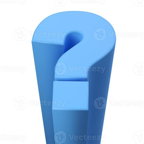 3d Realistic Blue Question Mark Luxury Template Decorative Design Illustration Minimalist