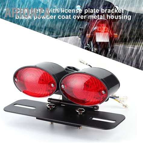 Arionza Led ไฟท้ายเบรค Universal Retro คู่รูปไข่ไฟเลี้ยวป้ายทะเบียนรถ
