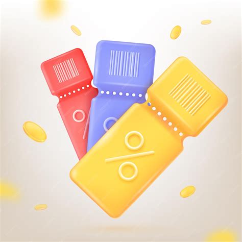 3d 혜택 바우처 백분율 감소에 대한 무료 할인 쿠폰 렌더링 보너스 인증서 비즈니스 제안 충성도 프로그램 쇼핑 티켓 프로모션 코드 깔끔한 벡터 일러스트 레이션 프리미엄 벡터