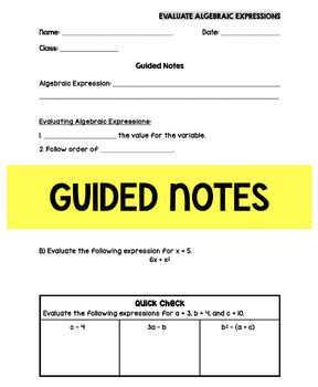 Evaluate Algebraic Expressions Grade Complete Lesson BILINGUAL