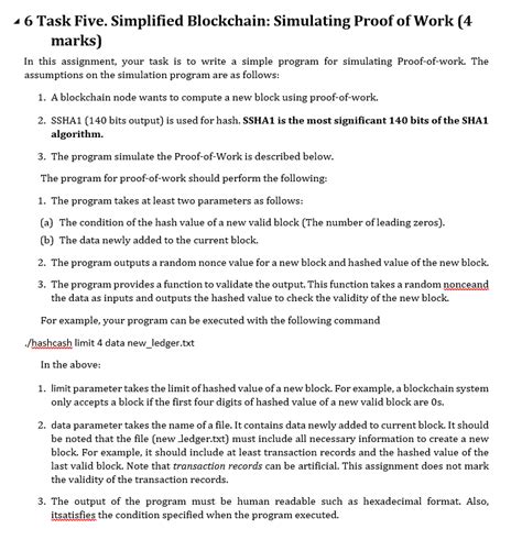 16 Task Five Simplified Blockchain Simulating Proof