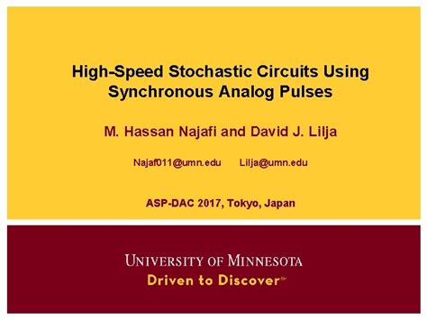 Highspeed Stochastic Circuits Using Synchronous Analog Pulses M