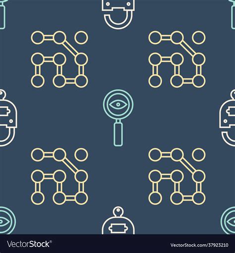 Set Line Lock And Key Graphic Password Protection Vector Image