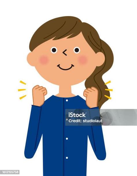 Young Woman Doing A Fighting Pose Stock Illustration Download Image Now Adult Cute