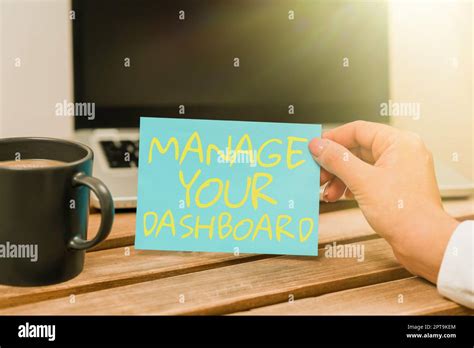 Hand Writing Sign Manage Your Dashboard Concept Meaning Web Landing