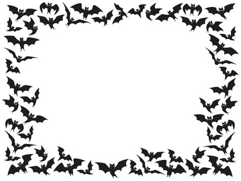Premium Vector Halloween Bats Frame Flock Border Flying Bat