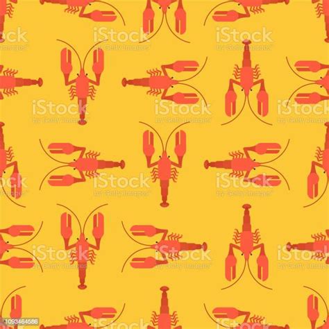 왕새우 패턴 완벽 한입니다 해양 갑각류 배경입니다 벡터 일러스트 레이 션 갈고리 발톱에 대한 스톡 벡터 아트 및 기타 이미지