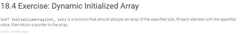 Solved 184 Exercise Dynamic Initialized Array Int