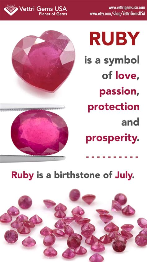 Ruby Is A Symbol Of Love Passion Protection And Prosperity Ruby Is A Birthstone If July