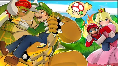 Mario Fights Luigi Bowser And Peaches Love Triangle Mario Comic Dub